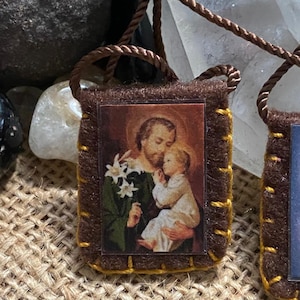 Saint Joseph and Sacred Heart of Jesus Scapular / Religious Jewelry ...