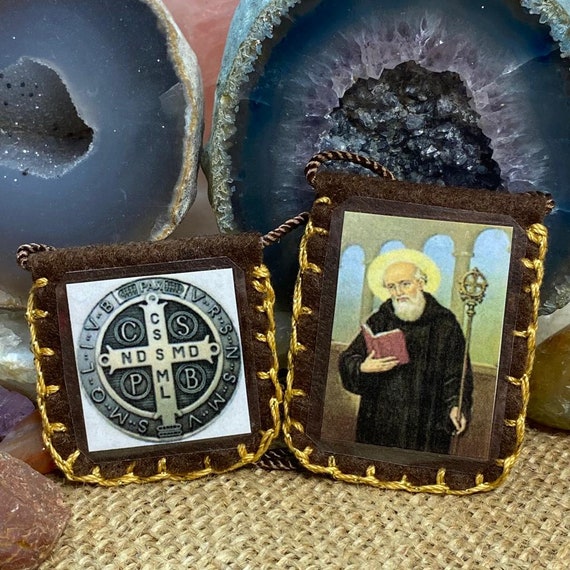 Saint Benedict of Nursia Scapular / Saint Benedict and Shield - Etsy