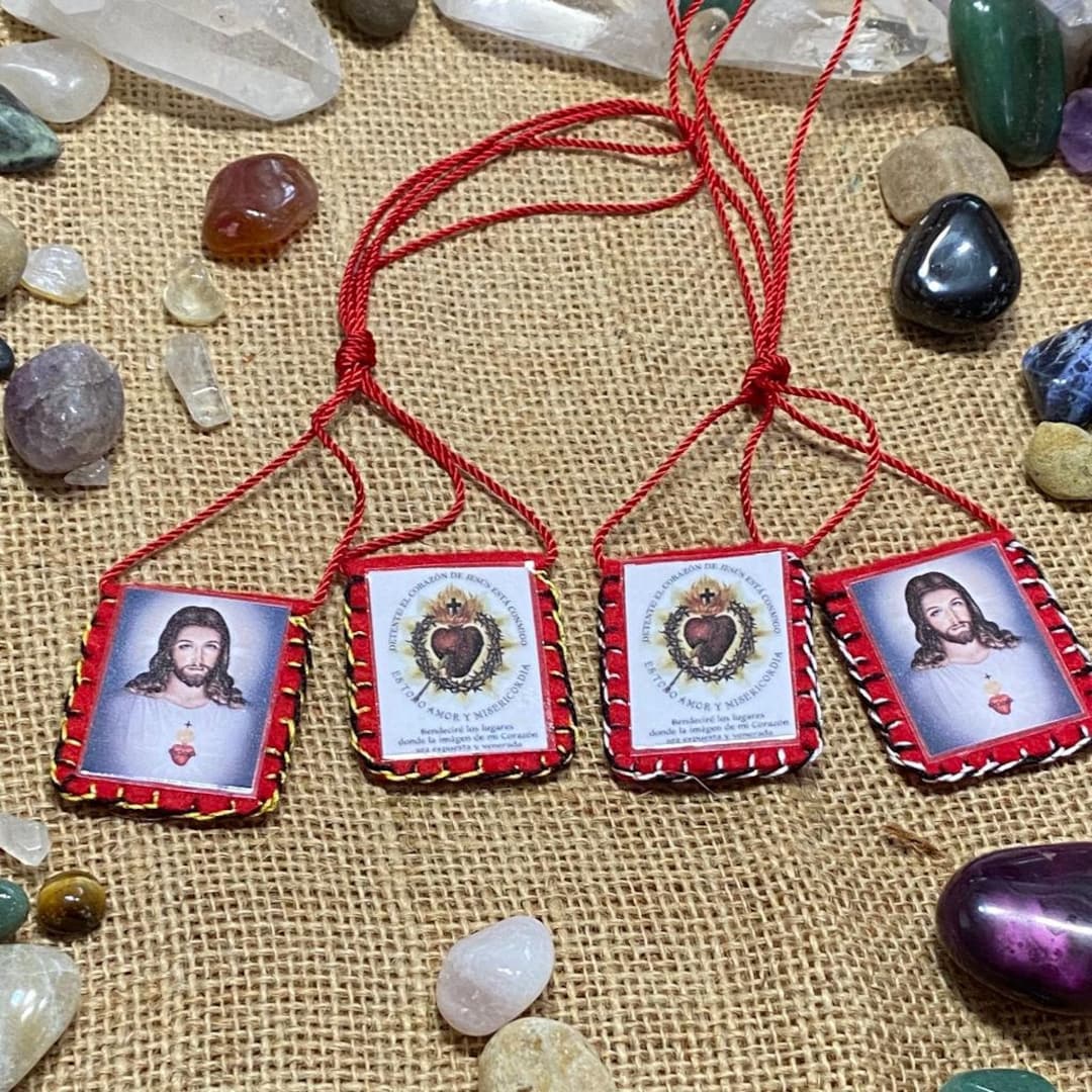 Sacred Heart of Jesus Scapular and STOP Shield / Religious Jewelry ...