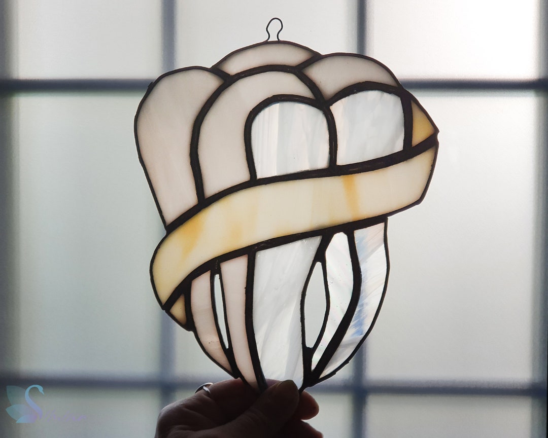 Stained Glass Teeth, Suncatcher Colorful, Stained Glass, Dentist Gift ...