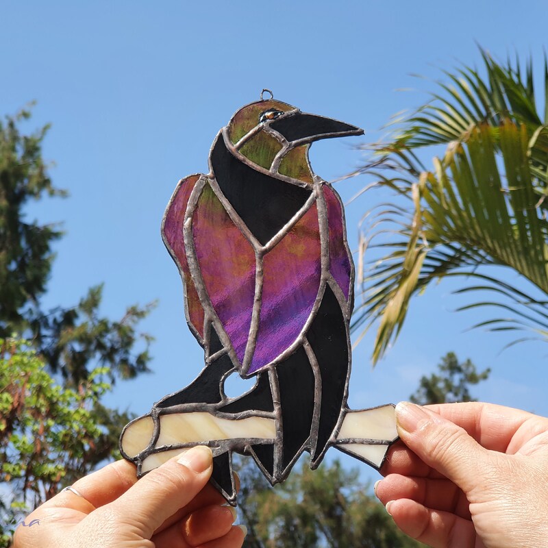 Stained Glass Raven - Etsy