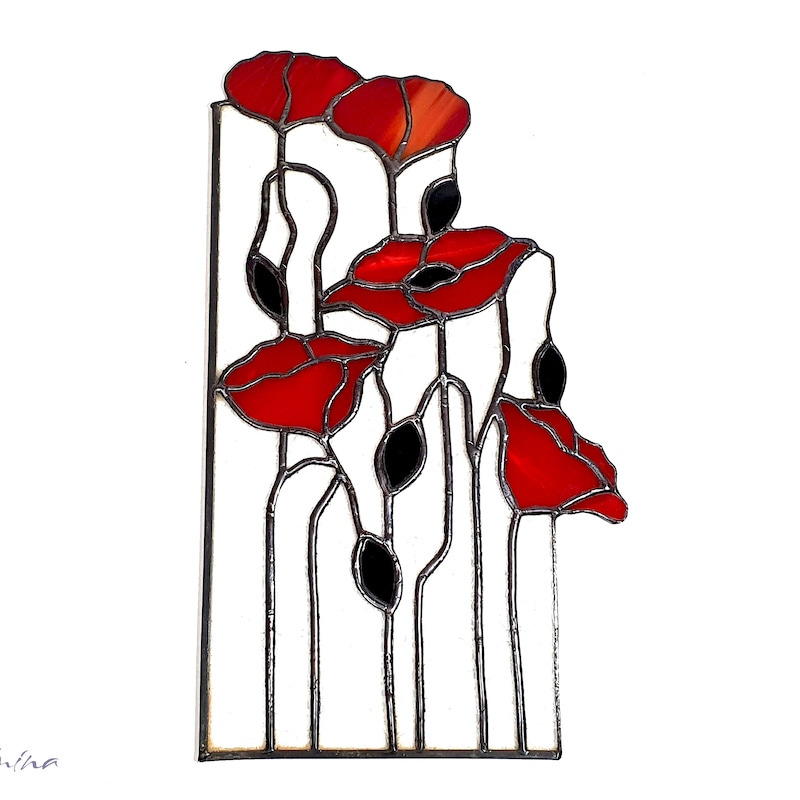 Stained Glass Poppy - Etsy