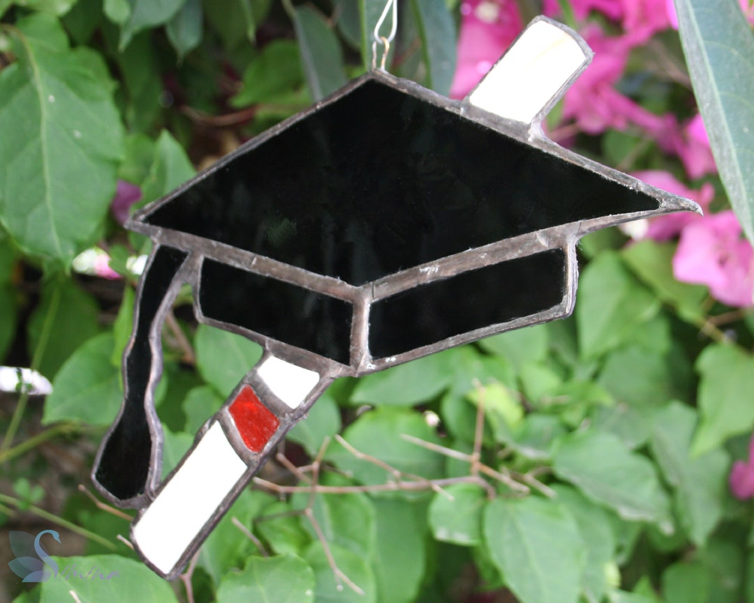 Stained Glass Graduation Cap,suncatcher Colorful,stained Glass,vitrail ...