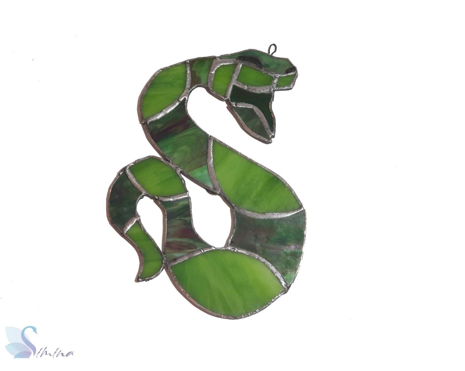 Stained Glass Green Snake ,suncatcher Colorful,stained Glass,vitrail ...