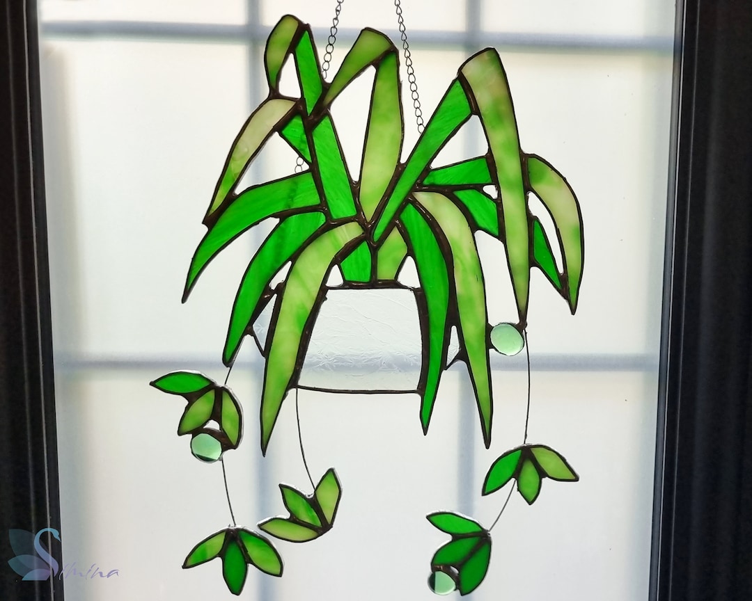 Stained Glass Spider Plant - Etsy