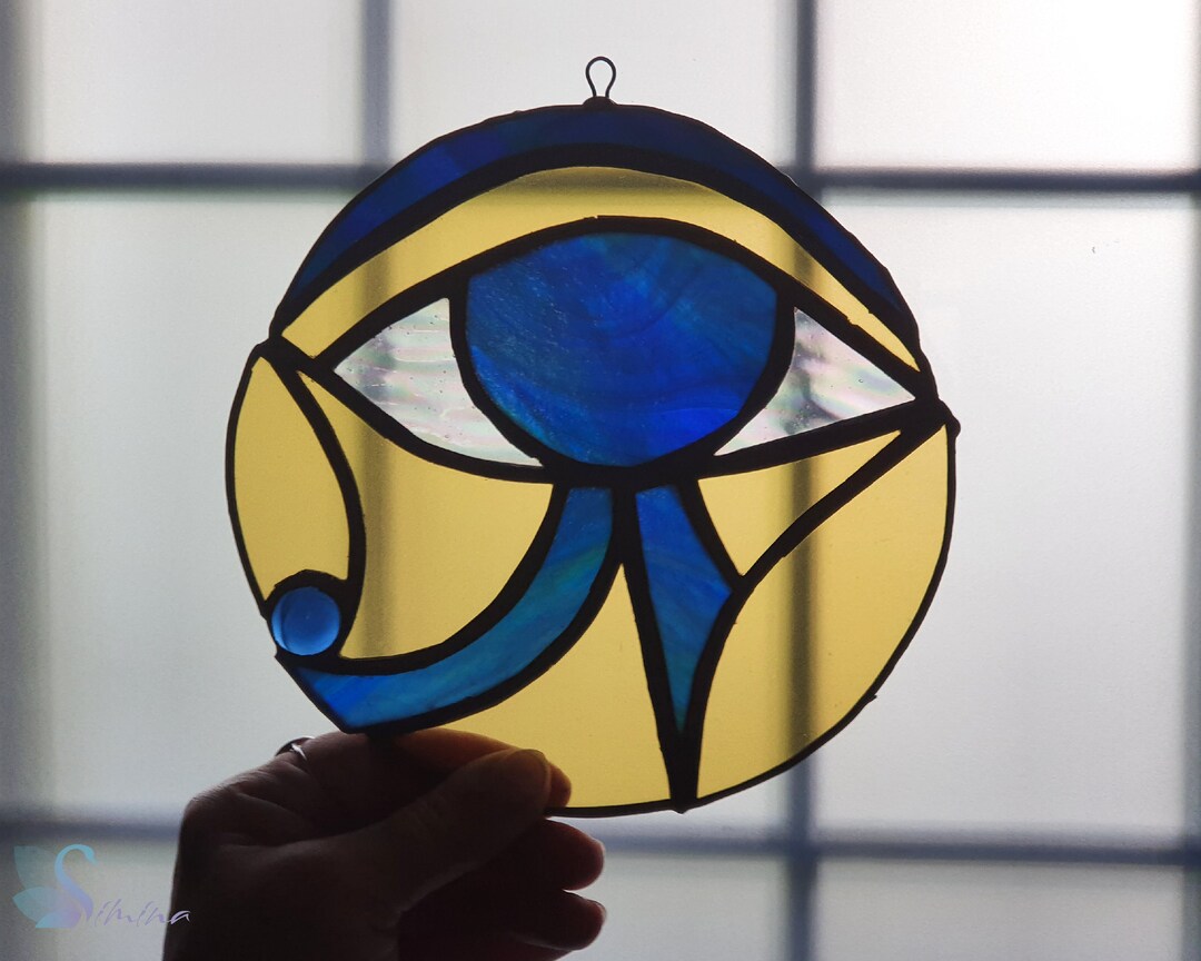 Stained Glass the Eye of Horus, Suncatcher Colorful, Stained Glass ...
