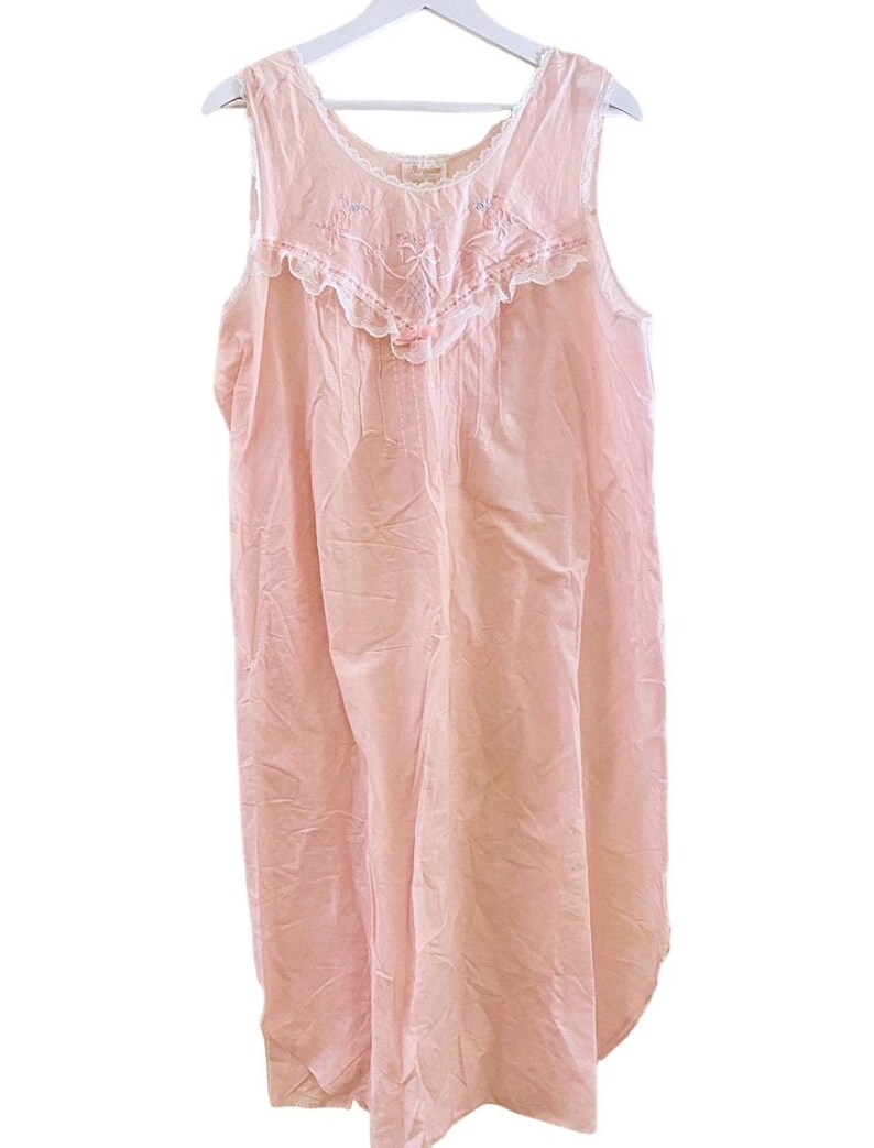Vintage Pink Frilly Lace Bow Night Gown - Etsy