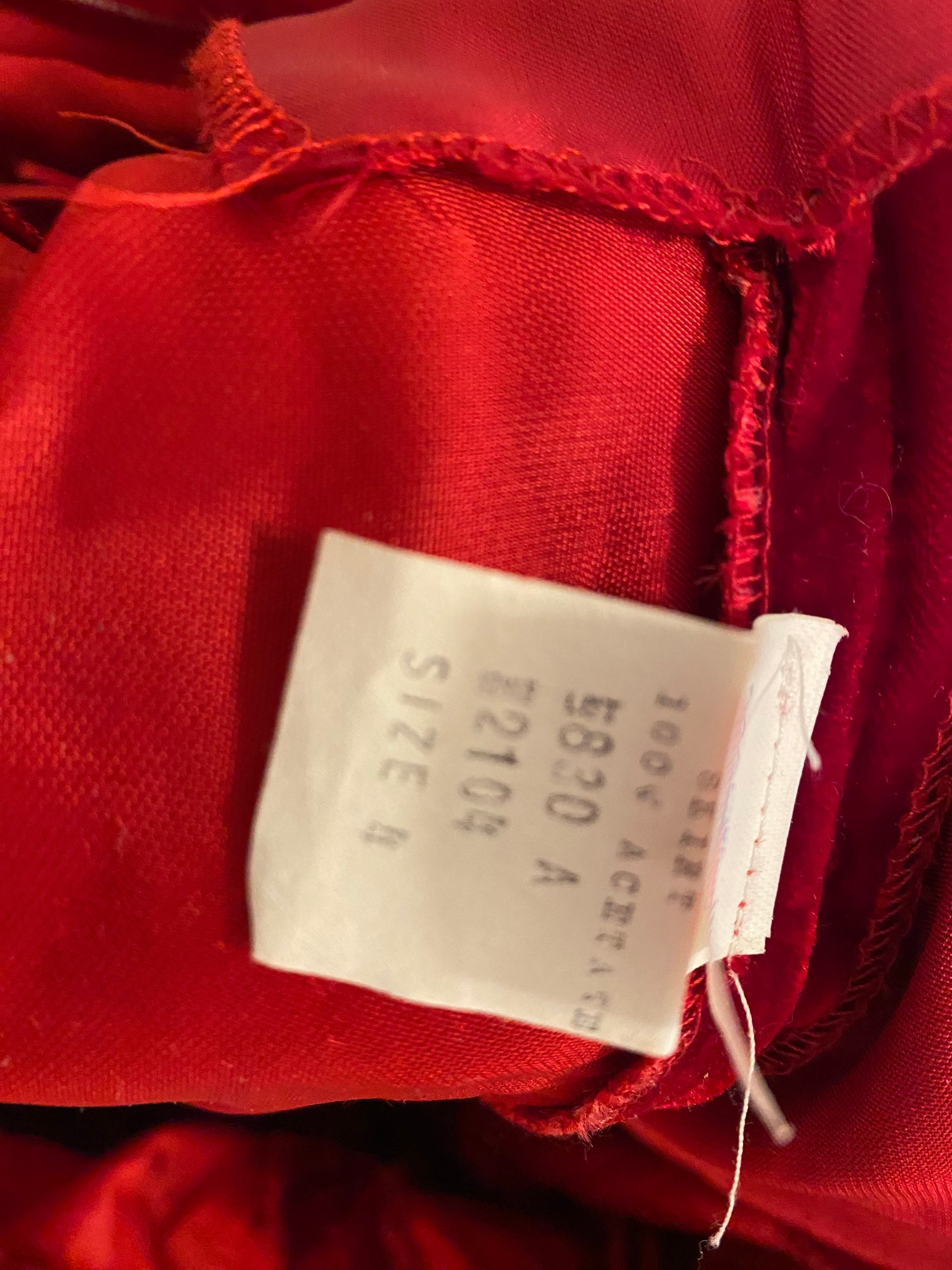 Vintage 80s Red Dress / Velvet Moire Taffeta Evening Gown - Etsy