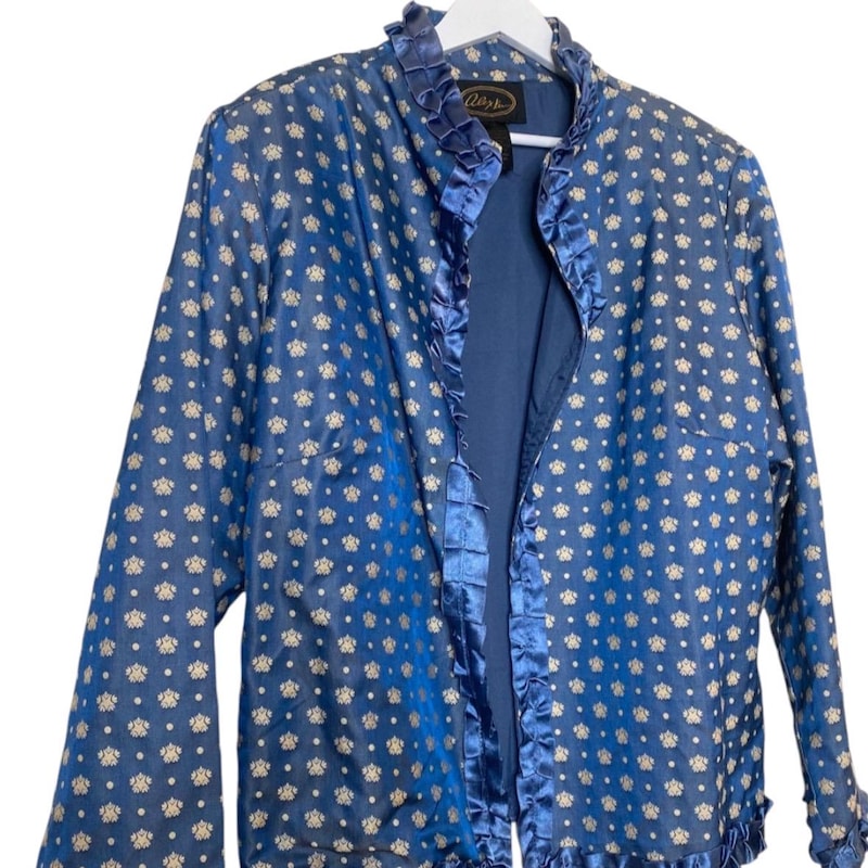 Blue Brocade Jacket - Etsy
