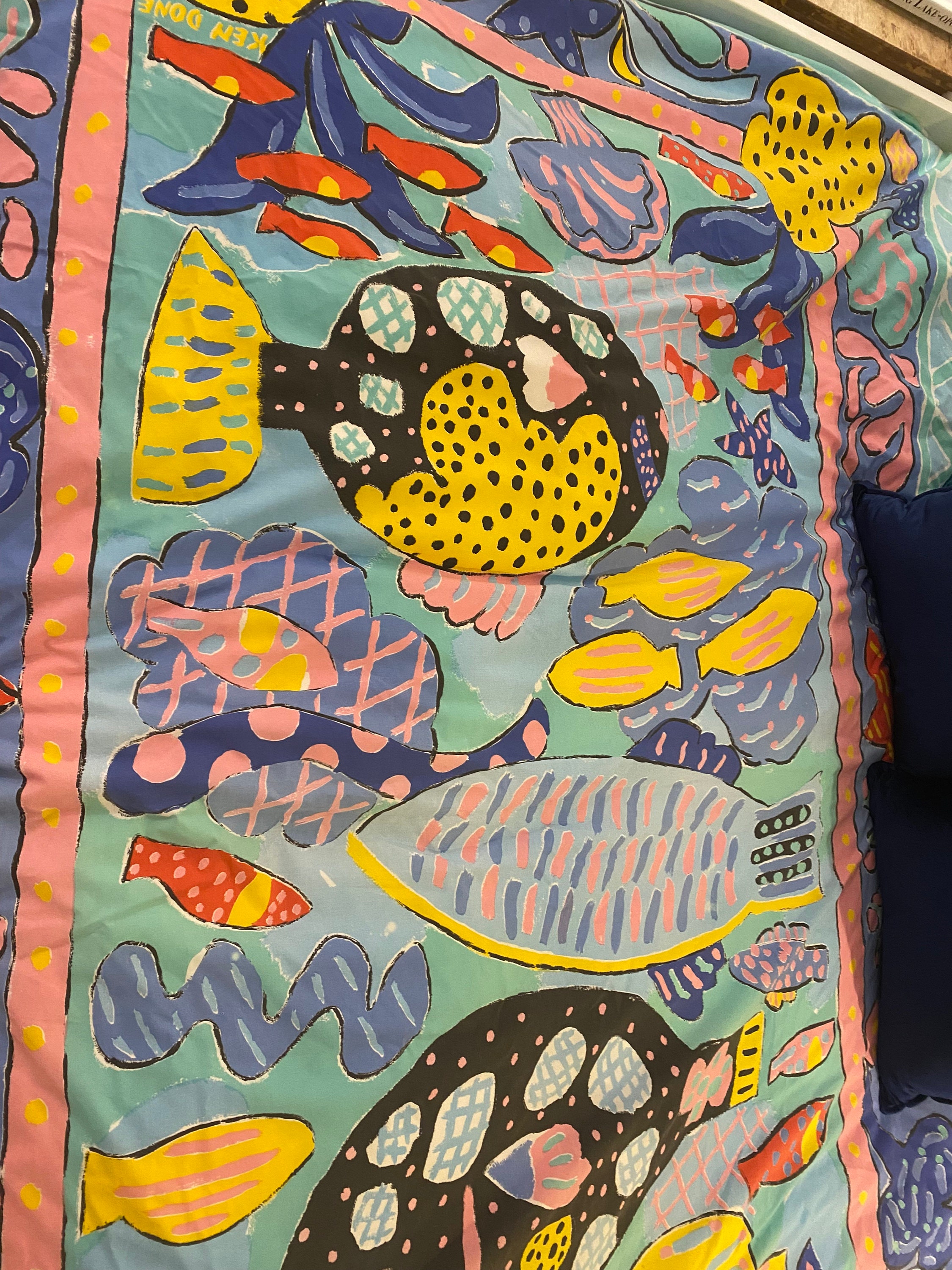 Rare Vintage Ken Done 1985 Group of Fishes Reversible Duvet - Etsy