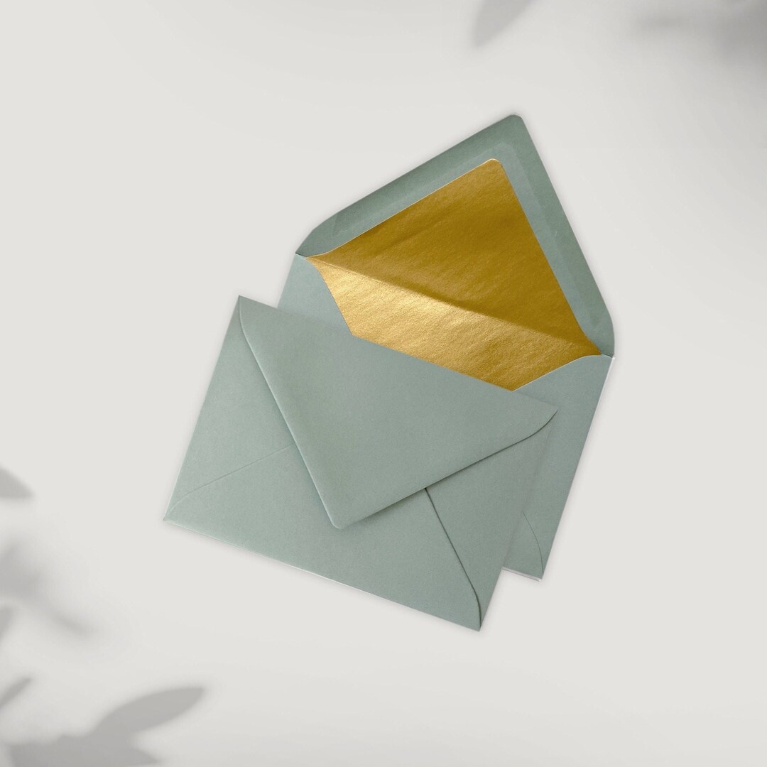 Envelop Deluxe "Eucalyptus Gold" - envelop, DIN C6 & C5 met gouden ...