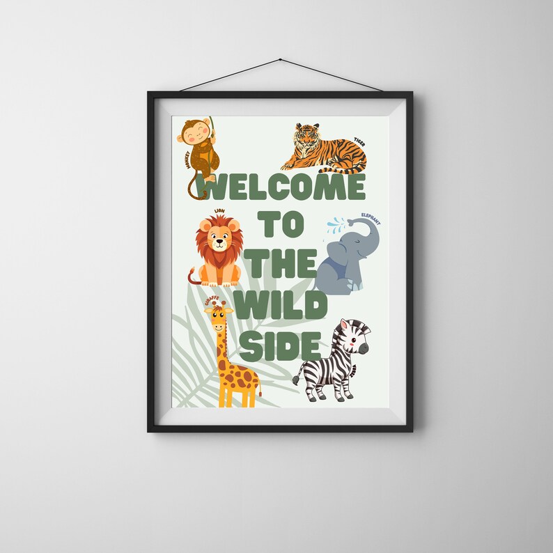 Digital Welcome to the Wild Side Wall Art, Safari Animal Print, Jungle ...