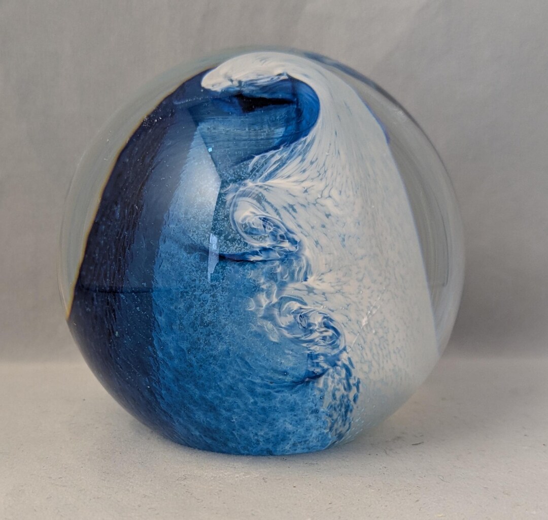 Caithness Vintage Collectable Glass Paperweight - "tidal Wave" - Signed ...