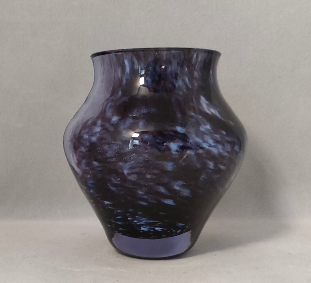 Vintage Stunning Caithness Crystal Glass Squat Vase - Unsigned - Etsy