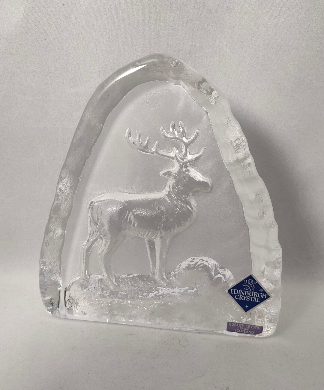 Collectable Edinburgh Crystal Intaglio Glass Stag Paperweight - Etsy