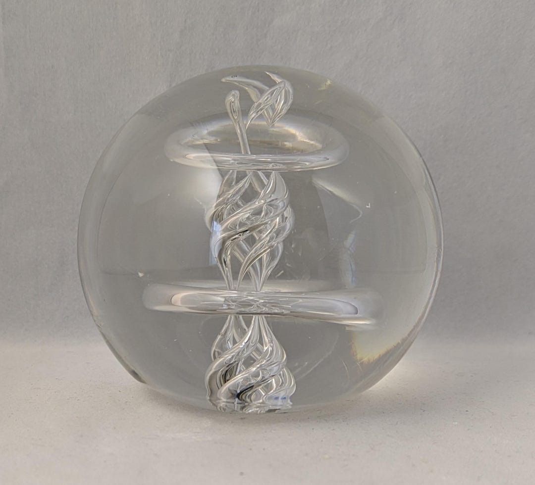 Vintage Langham Glass Paperweight: Astral Twist Design, Collectible ...