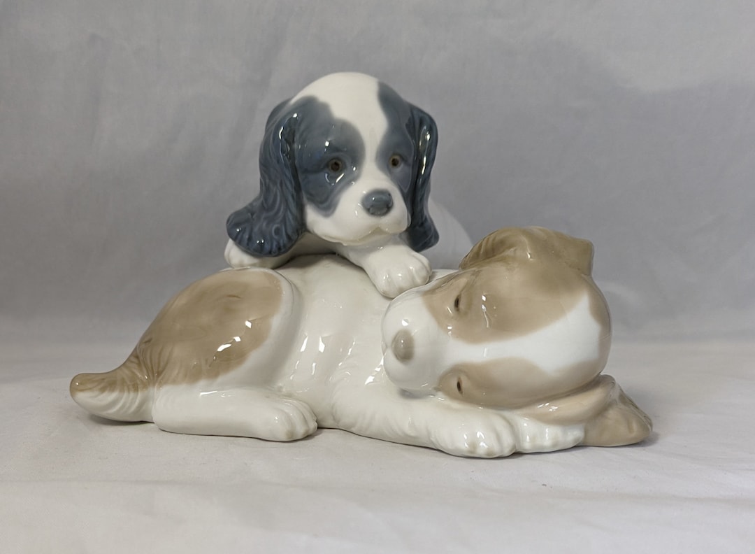 Collectable Nao by Lladro Porcelain Puppies Ornament - "wake Up" - No ...