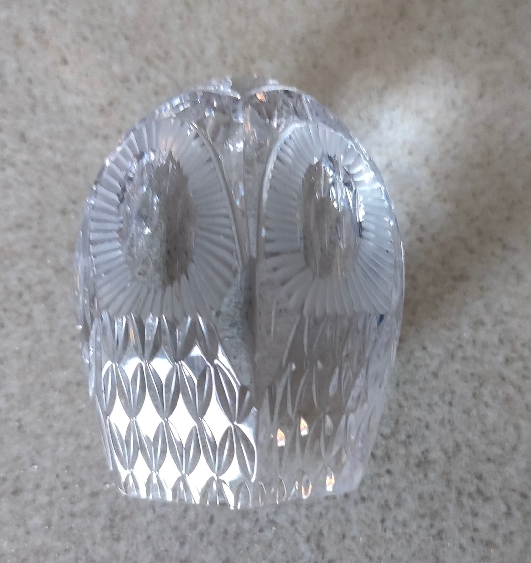 Pretty Small Collectable Tudor Crystal Glass Owl Paperweight or ...