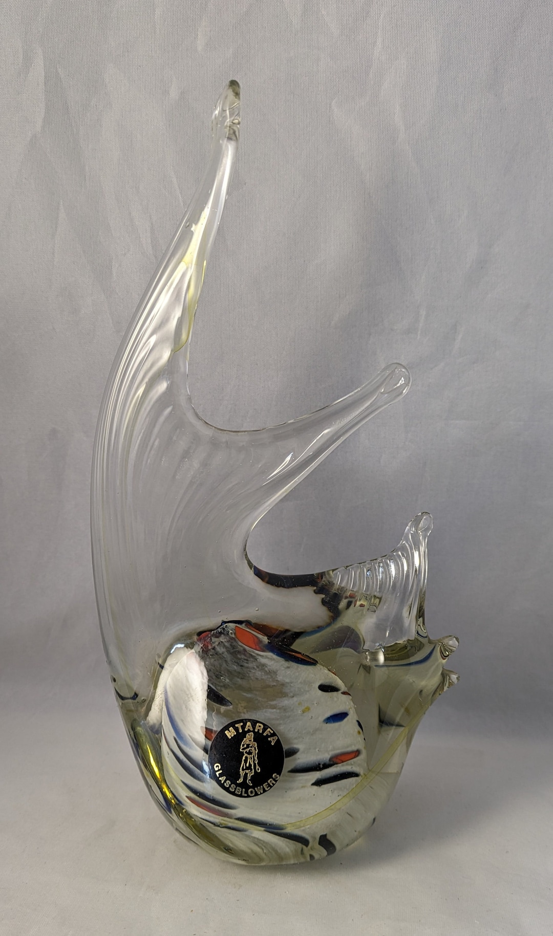 Vintage Collectable Mtarfa Glass Angel Fish - Signed and Labelled - Etsy
