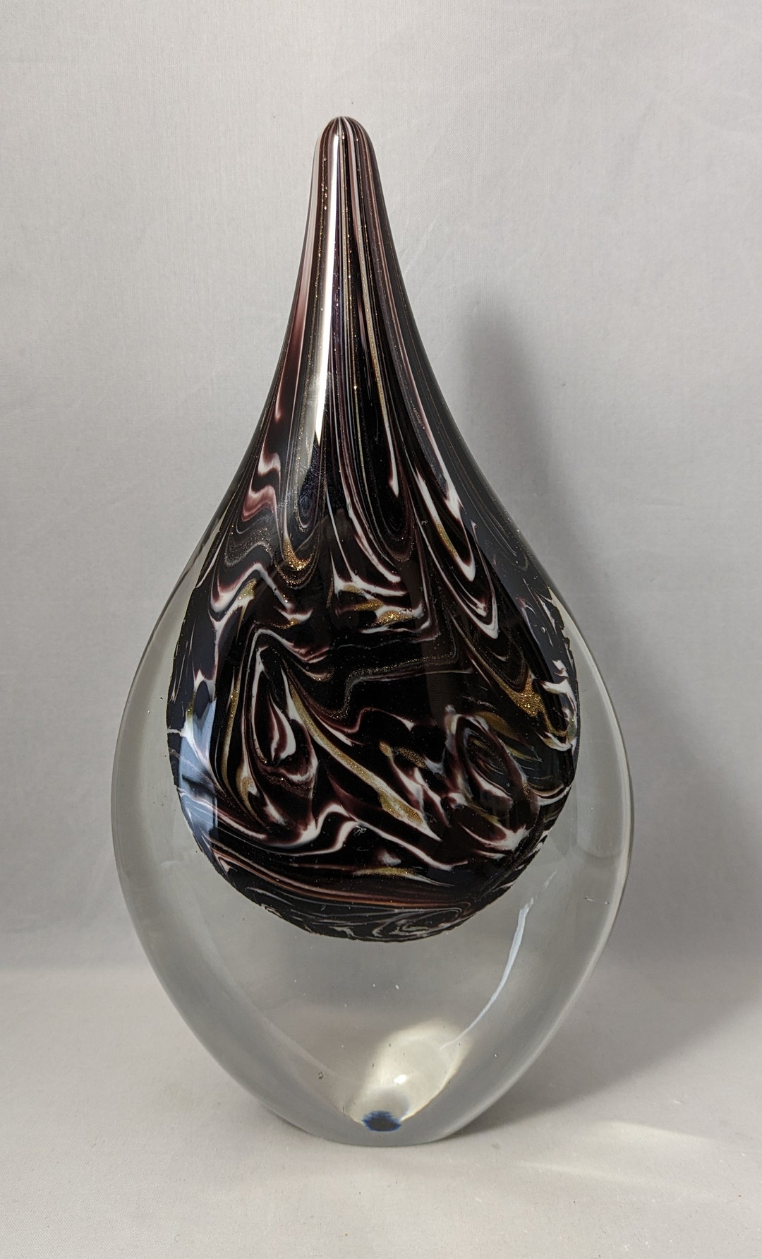 Vintage Collectable Sommerso(?) Glass Teardrop Paperweight - Etsy