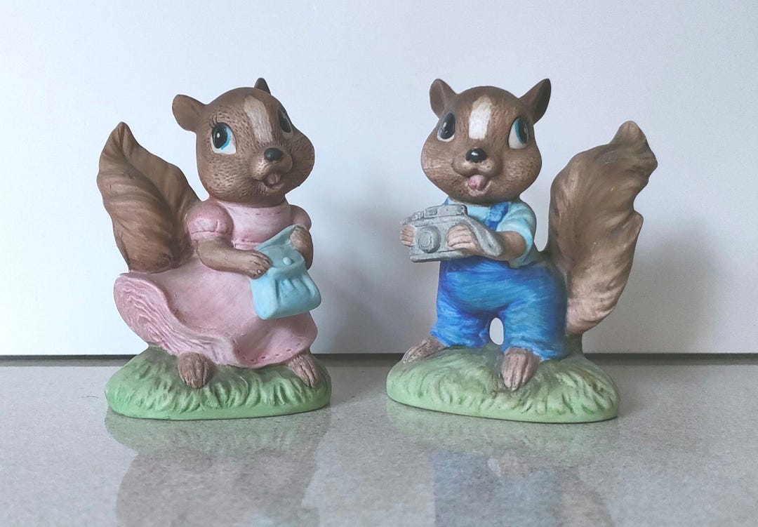 Vintage Pottery Chipmunk Figurines: Collectable Woodland Pair - Etsy