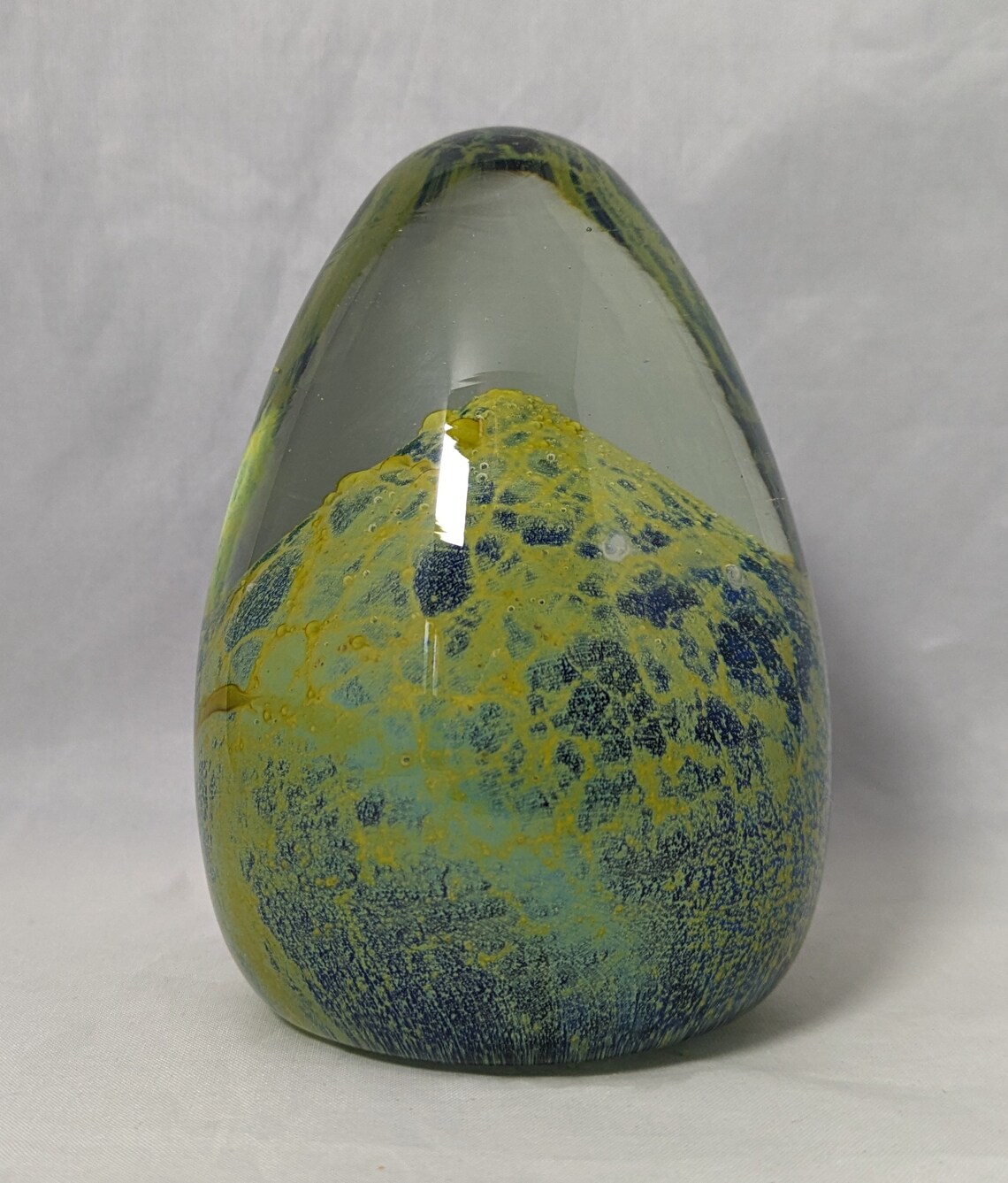 Vintage Collectable Mdina Ovoid Glass Paperweight - Signed and Labelled ...