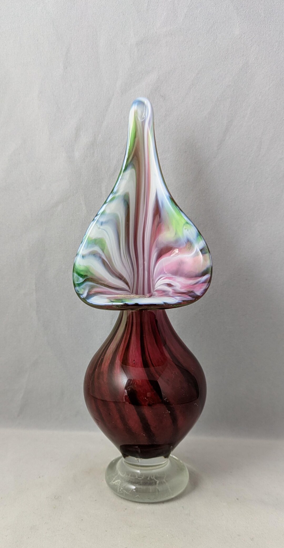 Vintage Collectable Signed Mtarfa "jack-in-the-pulpit" Glass Vase - Etsy