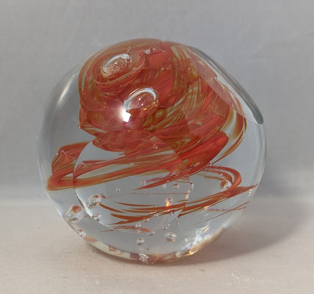 Collectable Studio Glass Spherical Paperweight - Signed and Numbered - Etsy