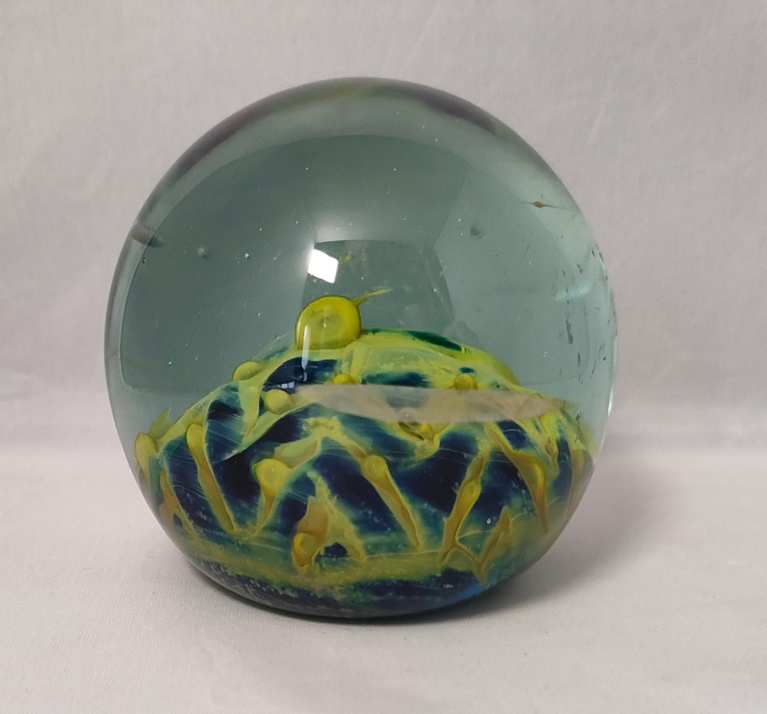 Mdina Vintage Collectable Glass Paperweight - Sea and Sand(?) - Etsy