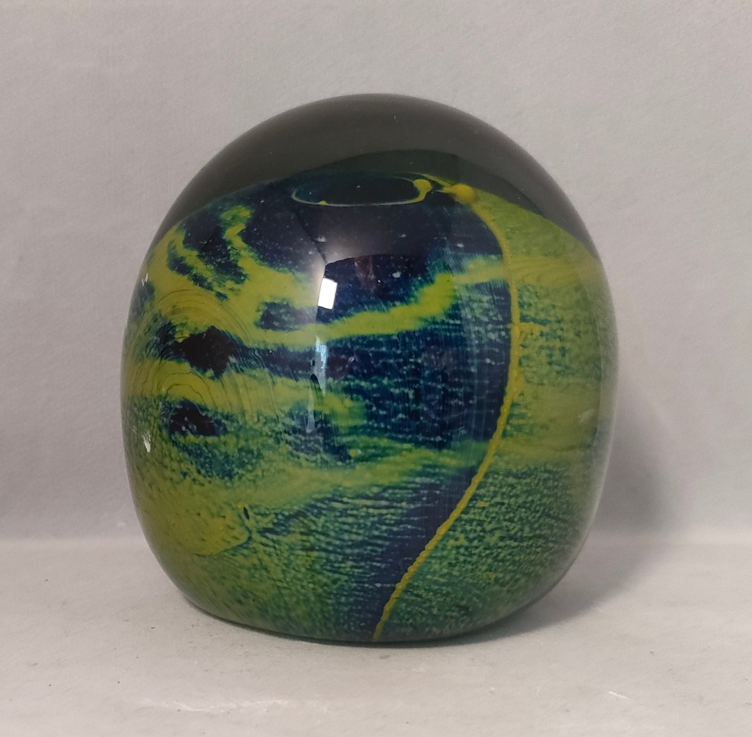 Large Vintage Collectable Mdina Glass Paperweight - Sea and Sand - Etsy