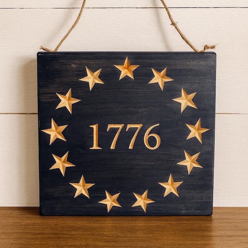 1776 Wood Carved Sign - Etsy