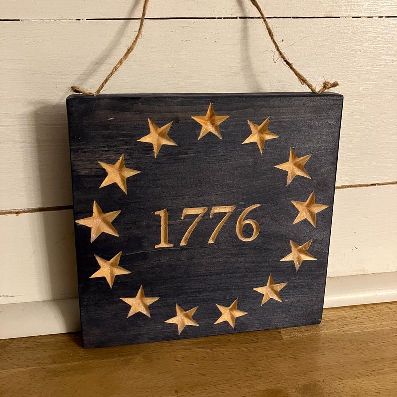 1776 Wood Carved Sign - Etsy