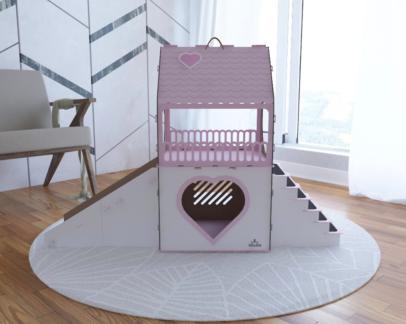 XL Pink Heart Cat House up to 10 Kg Lb Kitty Condo Indoor - Etsy