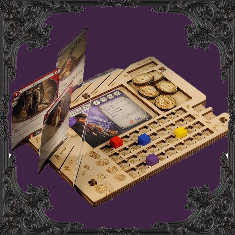 Arkham Horror LCG Player Dashboard, Wooden Organizer for Cards & Tokens ...