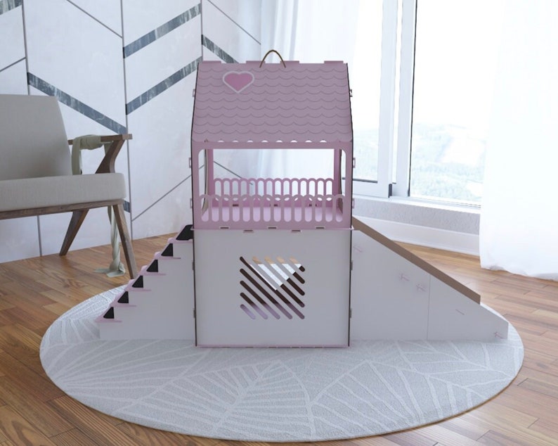 XL Pink Heart Cat House up to 10 Kg Lb Kitty Condo Indoor - Etsy