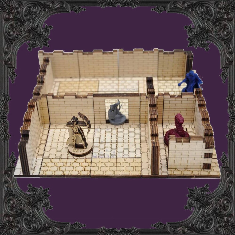 Modular Dungeon Wall Kit 28mm Scale RPG Terrain Customizable Fantasy ...