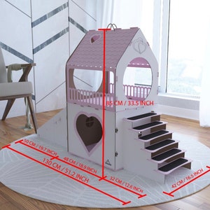 XL Pink Heart Cat House up to 10 Kg Lb Kitty Condo Indoor - Etsy