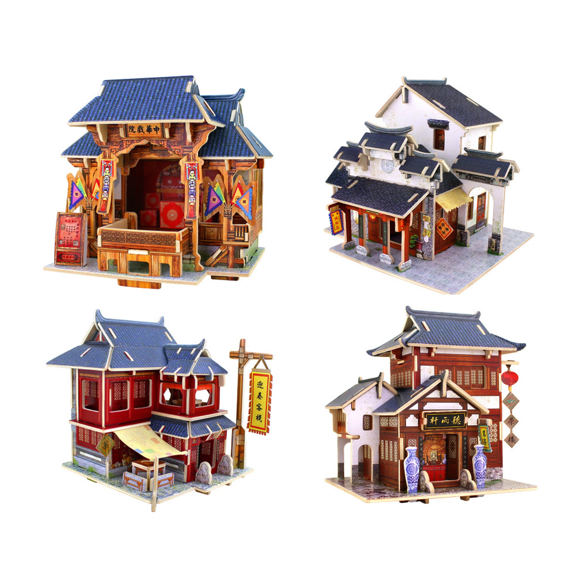 3D Puzzle Wooden Craft Kit Chinese Traditional Architectural | Etsy