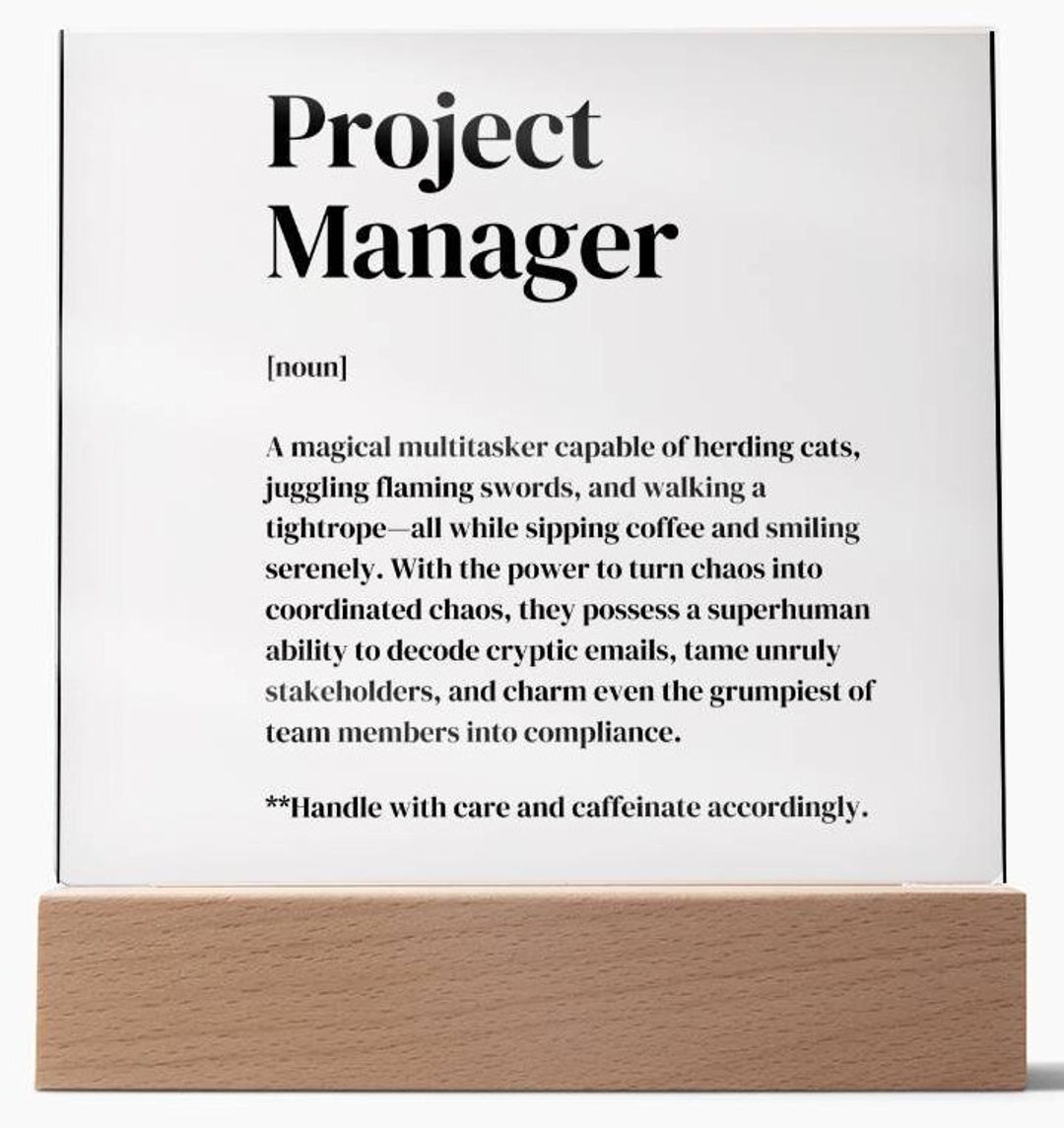 Gift for Project Manager, Acrylic Plaque, Desk Plaque, Cubicle Decor ...
