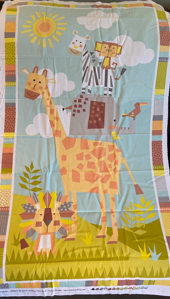 Safari Shuffle by Blank Quilting Flannel Panel - Etsy