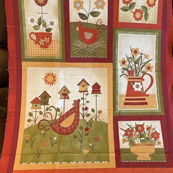 Chicks on the Run Fabric - Etsy