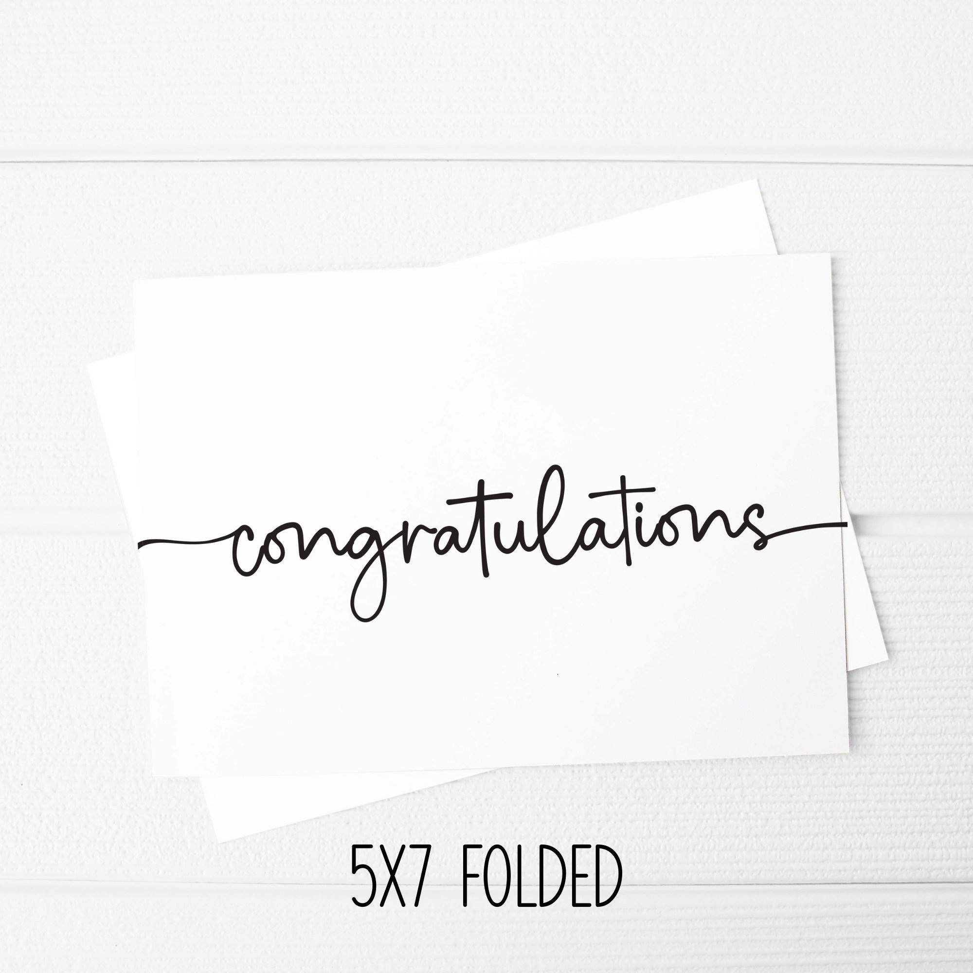 Congratulations Printable Card, Minimalist Congrats Card, Digital ...