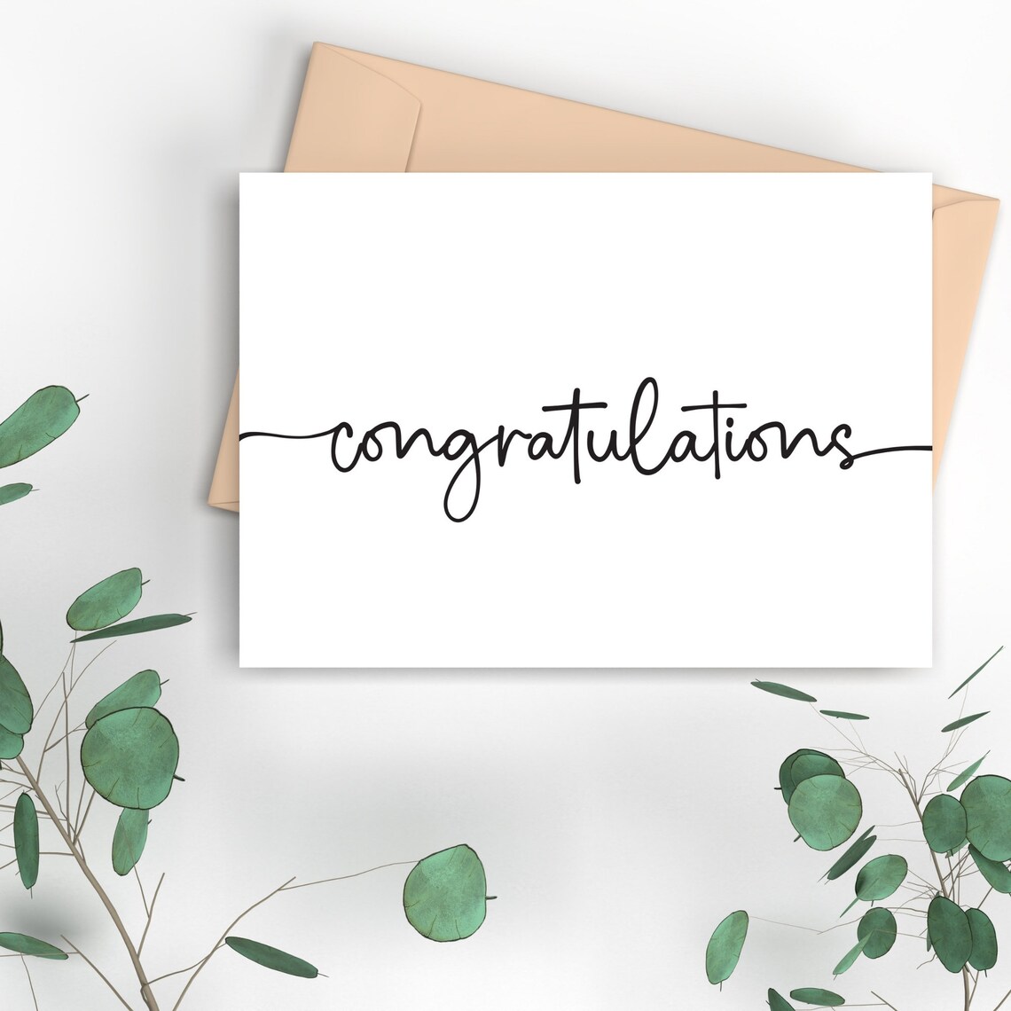 Congratulations Printable Card, Minimalist Congrats Card, Digital ...