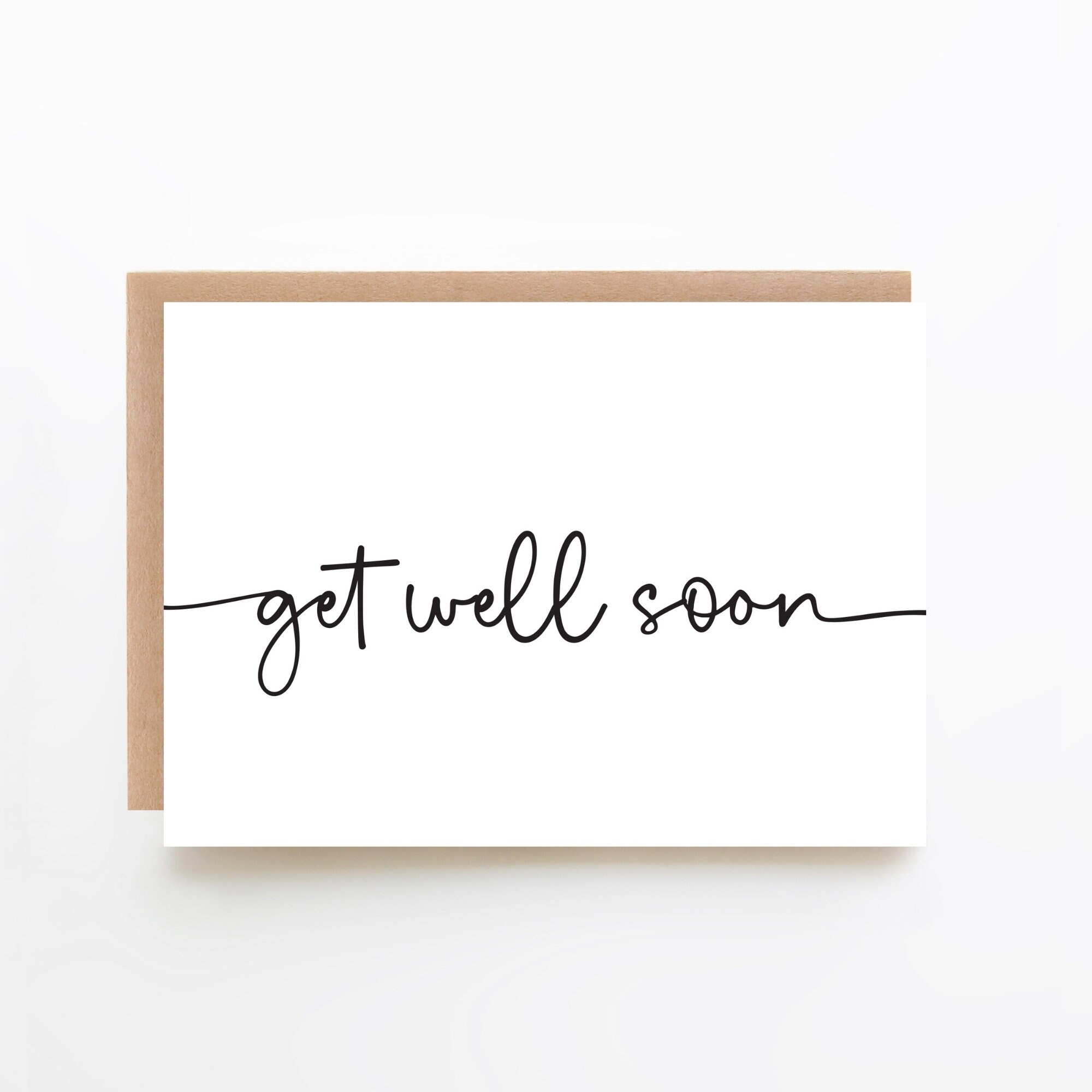 Get Well Soon Printable Card, Digital Minimalist Card, Feel Better ...