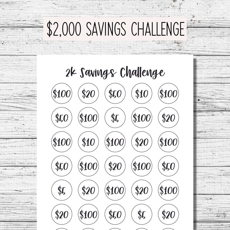 Buy 2k Saving Challenge, 2k Savings Challenge Envelope, 2000 Savings ...