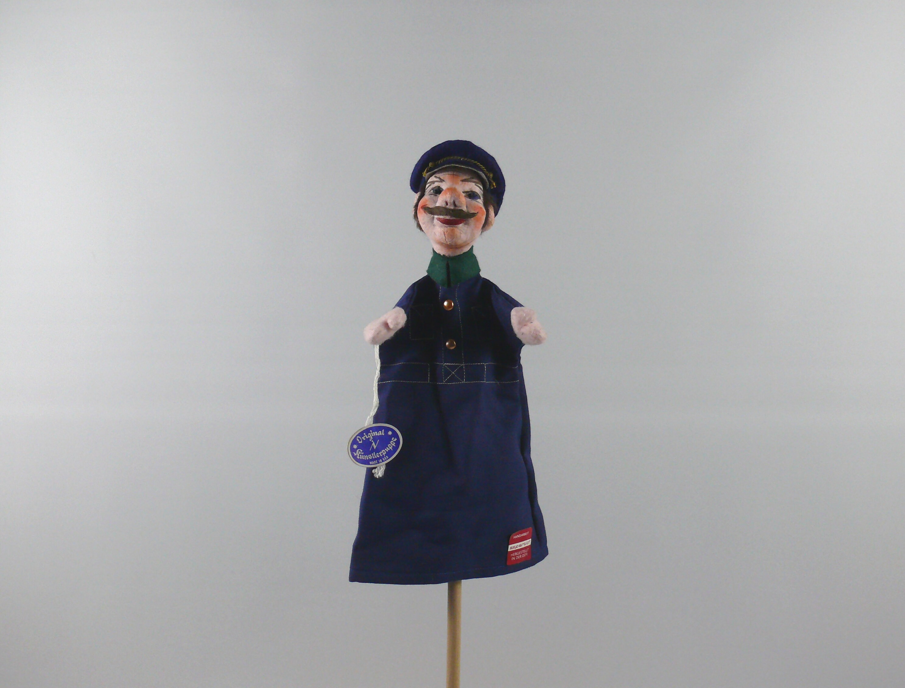 Original Dresden artist doll / hand puppet - police officer, 1970s
