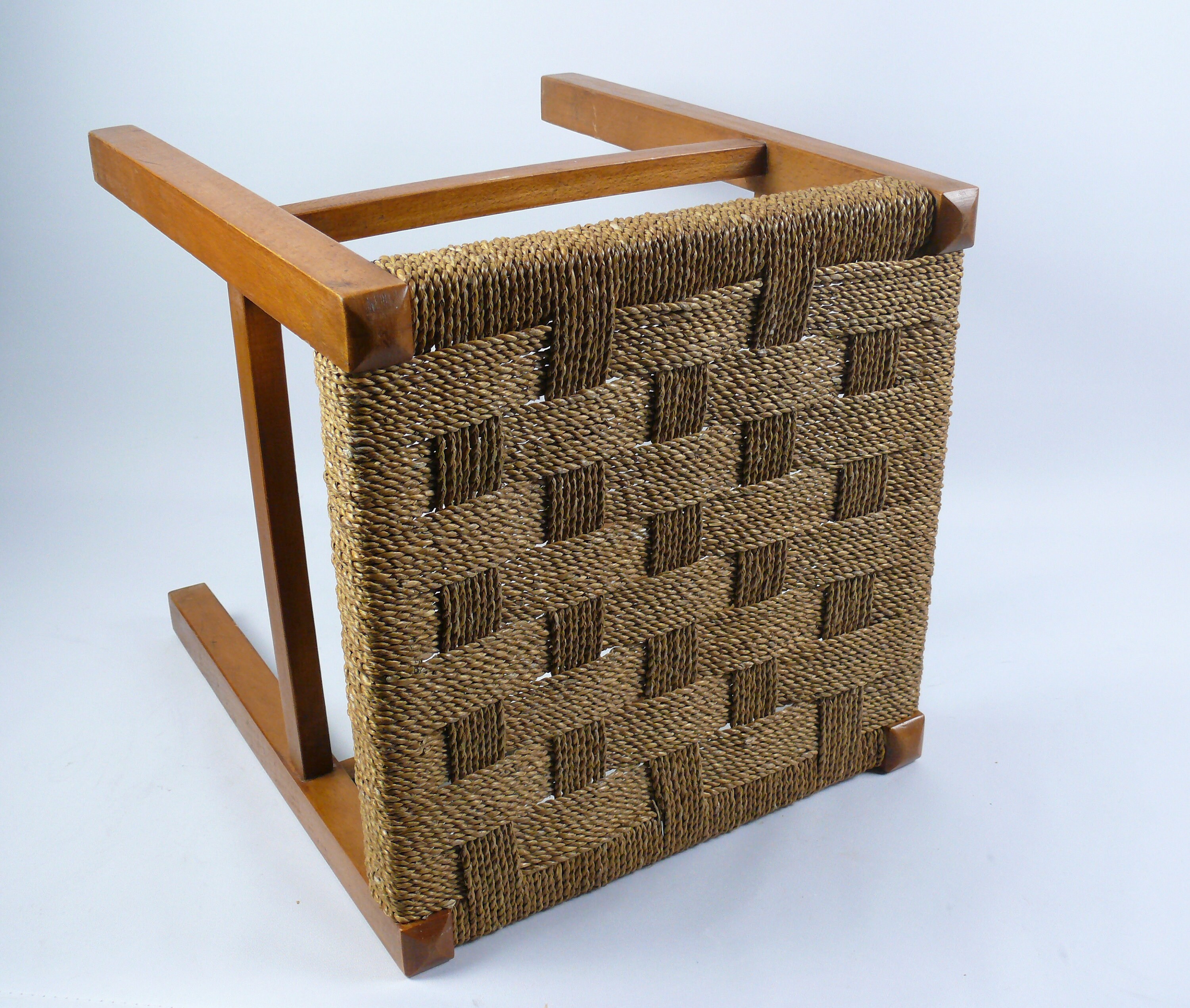 Stool with sisal seat, Danish design, 1960s