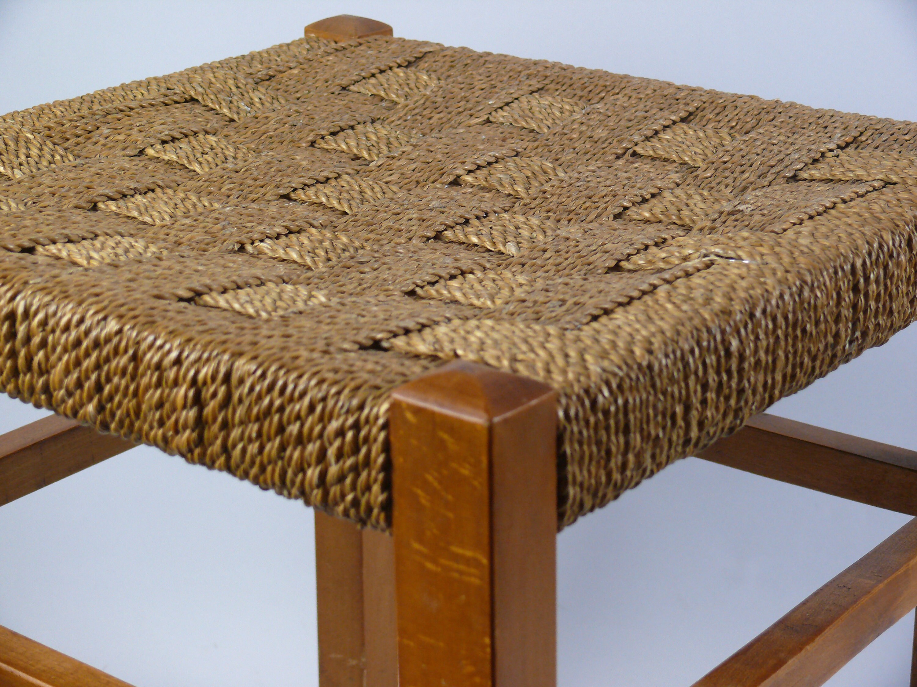 Stool with sisal seat, Danish design, 1960s