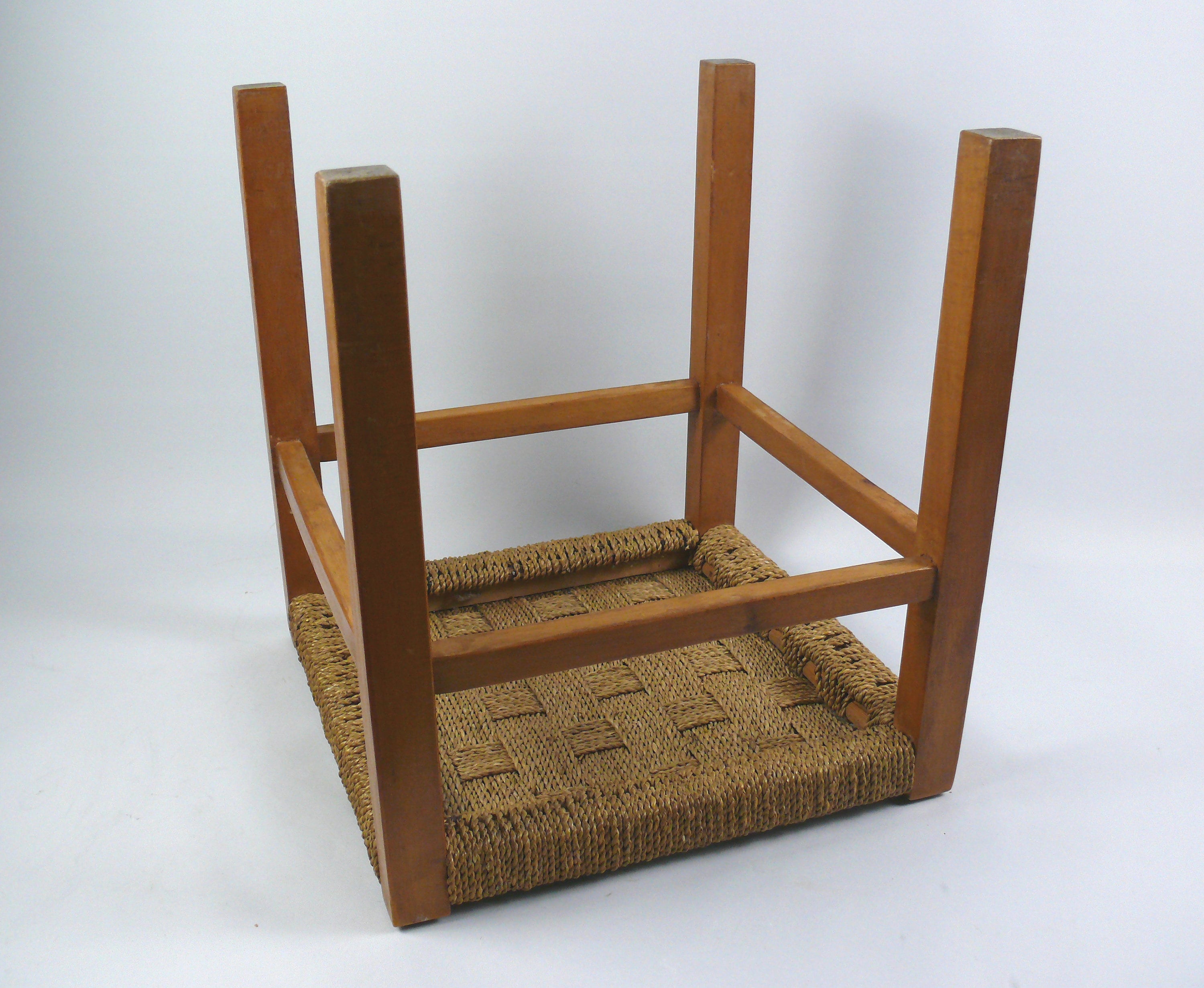 Stool with sisal seat, Danish design, 1960s