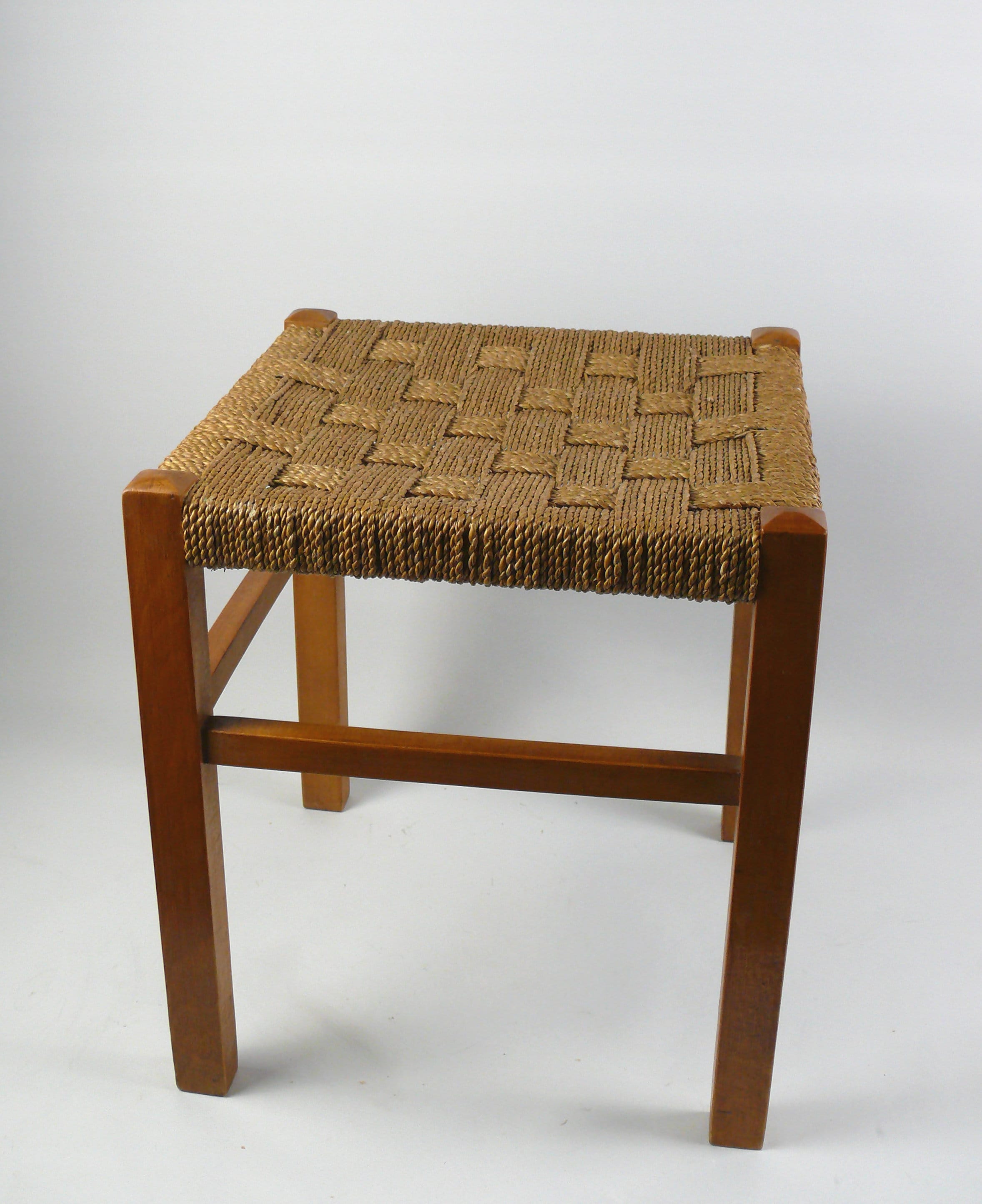 Stool with sisal seat, Danish design, 1960s